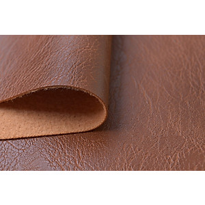 Wento Thick 1 Yard Faux Leather Fabric Soft Skin Grain PU Leather Fabric for Furniture Cover Reupholster Sofa Chairs Cushiones Vinyl Upholstery Fabric (1yard,Brown)