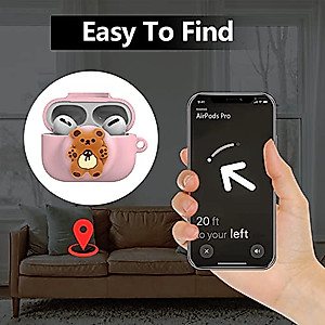 AirPods Pro Case with AirTag, [2 in 1] Silicone Protective Cover for Apple AirPod Pro 2 and AirTag Cute DIY Soft Holder with Keychain (Pink, Purple)