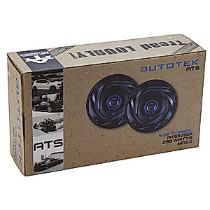 Autotek ATS525CX 5.25 Inch Coaxial Speakers (Black and Blue, Pair) - 250 Watt Max, 2 Way, Voice Coil, Neo-Mylar Soft Dome Tweeter, Pair of 2 Car Speakers