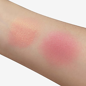 YMH BEAUTE Blush Highlighter Duo Palette, High Pigment Long Lasting Face Peach Blush Makeup Palette