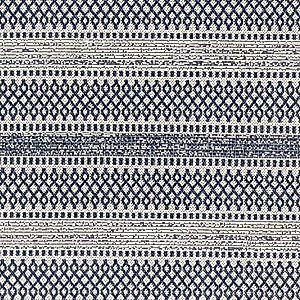 Mark&Day Area Rugs, 8x10 Stone Bohemian/Global Dark Blue Area Rug, Denim/Gray/White for Living Room, Bedroom or Kitchen (7'10" x 10'2")