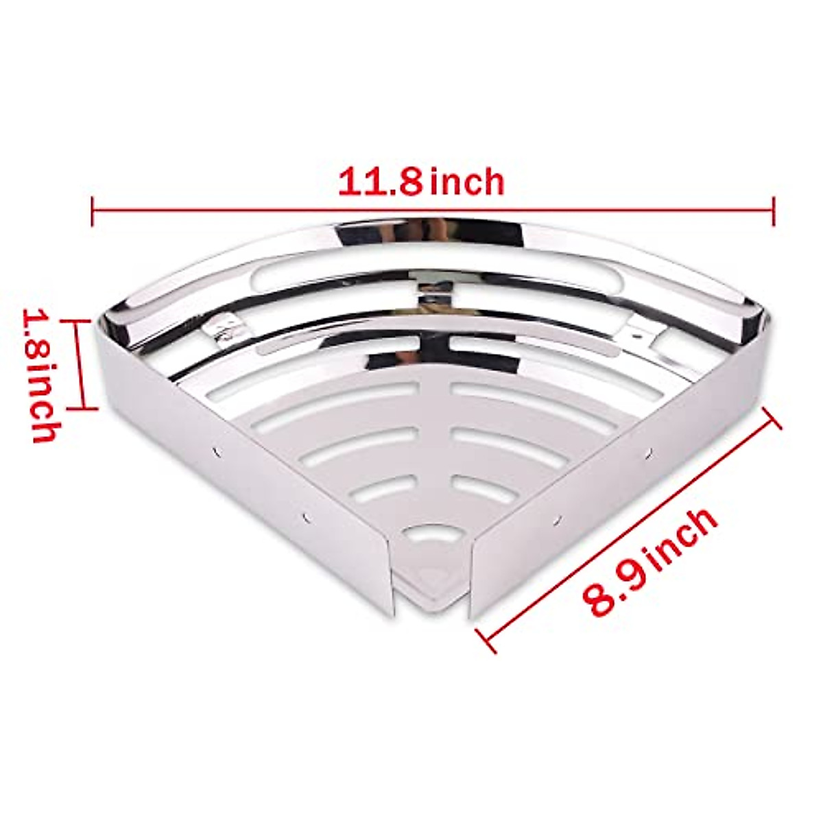 aZugo No-Drilling Wall Mounted Double-layer Corner Kitchen Bathroom Storage Racks Shelving Stainless Steel With 2hooks