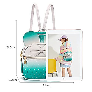 KL928 Girls Mini Backpack Bowknot Polka Dot Cute Small Daypacks Convertible Shoulder Bag Purse for Women