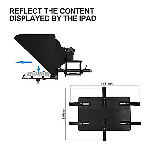 GVM Teleprompters for ipad Tablet DSLR Camera Portable 18'' Teleprompter Kit with Remote Control & App,Solid Aluminum Constructions,Colorless Spectroscope,Ultra HD Wide-Angle Lens