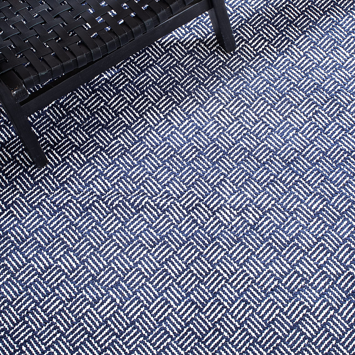 SAFAVIEH Boston Collection 8' x 10' Navy BOS680D Handmade Flatweave Cotton Area Rug