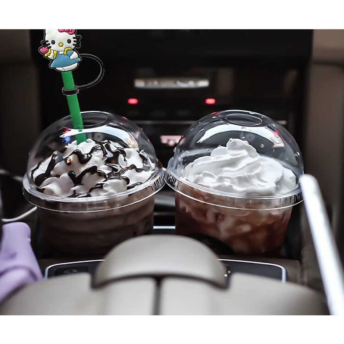 10pcs Drinking Straw Covers Cap, (Cute Cartoon Cat) Reusable Drinking Straw Tips Lids, Straw Toppers for Tumblers, Portable Cute Straw Tips Covers, Dust Proof Plugs Cap Protector 2D Style 7