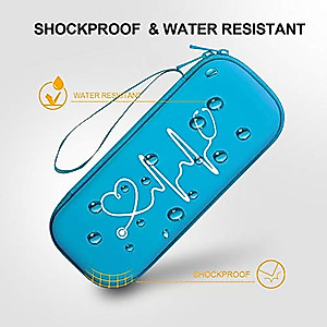BOVKE Travel Stethoscope Case for 3M Littmann Classic III, Lightweight II S.E, MDF Acoustica Deluxe Stethoscope, Extra Room for Medical Scissors, LED Penlights and Nurse Accessories, Turquoise