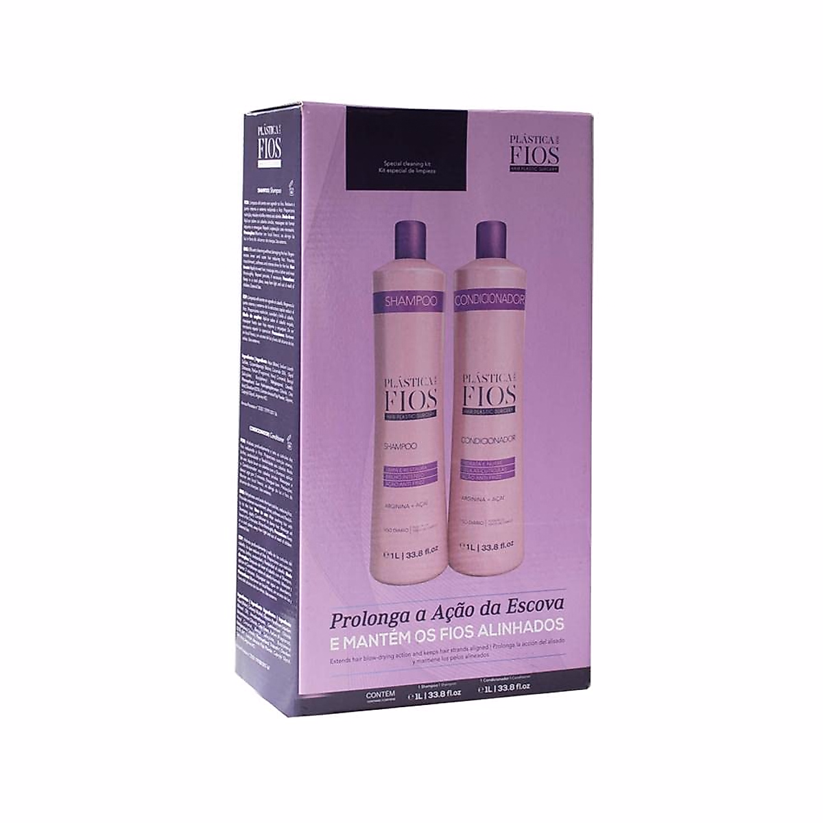 Plastica Dos Fios - Home Care - Shampoo and Conditioner Hair smoothing Backbar set for all hair types, Duo Set. (2 x 1000ml)