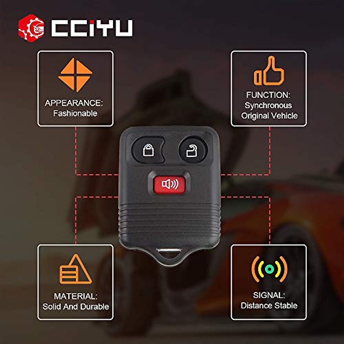 cciyu 4X Keyless Entry Remote Fob Case 3 Buttons Replacement for Ford for Lincoln for Mazda for Mercury (CWTWB1U212 CWTWB1U331 CWTWB1U345 GQ43VT11T)