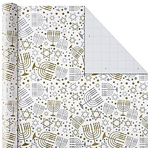 Hallmark Tree of Life (3 Gift Rolls) wrapping paper, Hanukkah Tri-Pack, 5JXW1734
