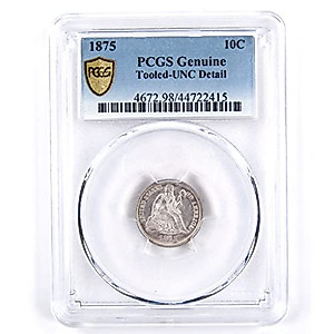 1875 Seated Liberty Dime Uncirculated Details PCGS Silver SKU:CPC2495