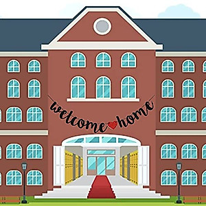 Welcome Home Banner Welcome Back Party Decorations Black Glitter Home Party Sign Decors Banner for Military Army Homecoming Party Decorations, Family Theme Party Supplies