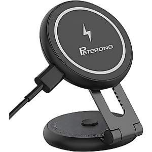 Magnetic Wireless Car Charger Mount Compatible with MagSafe Designed for Tesla Model, 15W Fast Charging Magnetic Car Phone Mount Foldable Invisible Dashboard for iPhone 16/15/14/13/12(Black)
