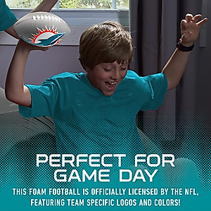 Franklin Sports NFL Miami Dolphins Football - Kids Foam Football - Soft Football - Mini Size - Perfect for Gameday - 8.5" 3D Logos!