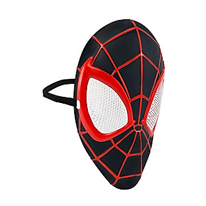 Jazwares Marvel Youth Miles Morales Mask - 3D Plastic Mask with Elastic Strap Standard Black