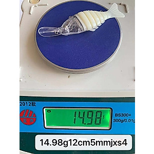 5PCS Unpainted Lure Blanks 14.98g 12cm 7 Jointed Fishing Lure with Free 5mm Eye Crankbait Simulation Blank Body Clear Hard Baits Trout Salmon Minnow Lure Popper Lures Topwater Freshwater JXS4