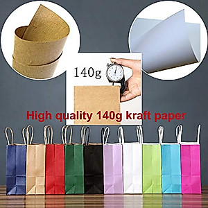 AZOWA Gift Bags Small Kraft Paper Bags with Handles (5 x 3.1 x 8.2 in, Royal Blue, 12 Pcs)