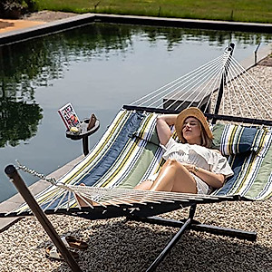 VITA5 Hammock with Stand Included - Home Must-Haves Outdoor Hammock Two Person for Summer - Portable Backyard Hammock with Stand - 2 Person Hammock Bed with Cupholder - 450lbs Capacity