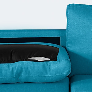 Casa Andrea Milano Modern Large Linen Fabric U-Shape Sectional Sofa, Double Extra Wide Chaise Lounge Couch