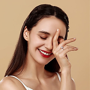 Flpruy 2CT Moissanite Engagement Ring 925 Sterling Silver 8.5mm Solitaire Round Cut White Gold Wedding Ring for Women Fiancée