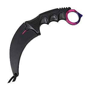Defender-Xtreme Pink/Blue Blade Hunting Survival Fixed Blade Knife 3cr13 Stainless Steel