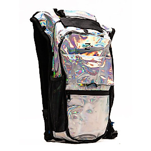 RaveRunner® Anti-Theft Hydration Backpack | Rave Hydration Pack, Festival Water Bag, Hydropack Rave, Hydration Pack EDC (Holographic)