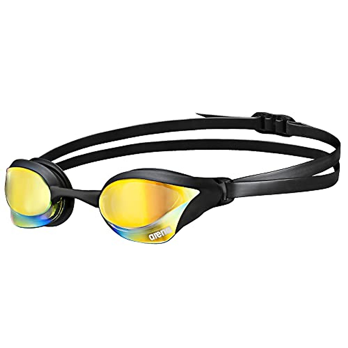 Arena Unisex Cobra Core Swim Goggles for Men and Women No Leak No Fog Max Comfort Standard Mirror Lens, Yellow Copper/Black
