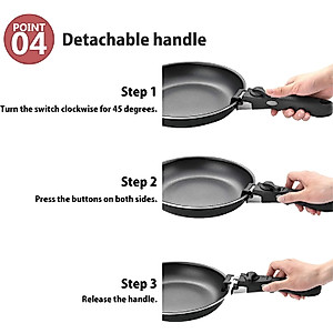 Abizoe 15 Piece Non-Stick Cookware Set Non-Stick Pans and Pots with Removable Handles, Space Efficient Excellent for RVs and Compact Kitchen (15 pieces)