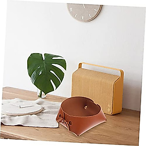 4 pcs Desktop Storage Box Key Organizer Tray dice Rolling mat Board Game Storage entryway catchall Holder Dresser Organizer Table Decor Tabletop Storage Tray Manager Leather Coin