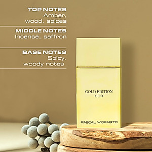 Pascal Morabito - Gold Edition Oud- 3.4 Oz Eau De Parfum - Fragrance Mist For Men - Oriental Amber Scent - Cologne Spray With Amber, Cedar, Incense, Sandalwood Accords