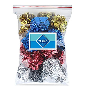 YGDZ Crinkle Cat Balls Toys, 20 Pack Original Mylar Cat Crinkle Balls Glitter Indoor Cat Kitten Toys, Interesting Crinkly Sounds