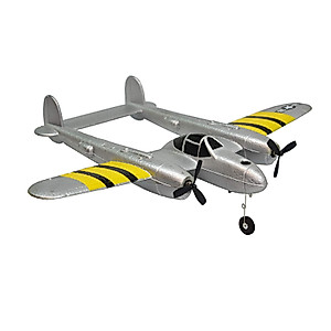 PLRB TOYS RC Plane Remote Control Airplane RTF 2.4GHz 2CH Radio Control P38 Lighting Aircraft for Beginner