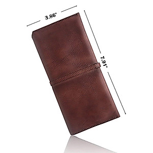 LETEULO Wallets for Women Genuine Leather Card Organizer Dip Dye Coin Purse Ladies Ultrathin Wallets (Coffee) AND Womens Crossbody Bag Vintage Shoulder Bag Leather Clutch Handbags Purse (Coffee, L)