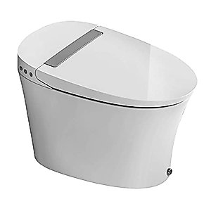 Fine Fixtures Modern One Piece Toilet - Elongated, Touchless and Tankless Toilet