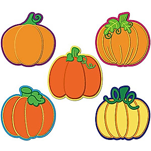 70 Pcs Pumpkin Colorful Cut Outs Thanksgiving Cutout Autumn Bulletin Board Cutouts with Glue Point Dots Fall Bulletin Board Decorations for Fall Classroom School Halloween, 5.9 x 5.9 Inch (Orange)