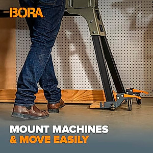 Bora Portamate Mobile Base Kit PM-1100 - Heavy Duty, Universal, Customizable, Adjustable Rolling Set, Dolly Roller Frame and Casters for Moving Equipment, Tools, Machines - 400 lb Capacity