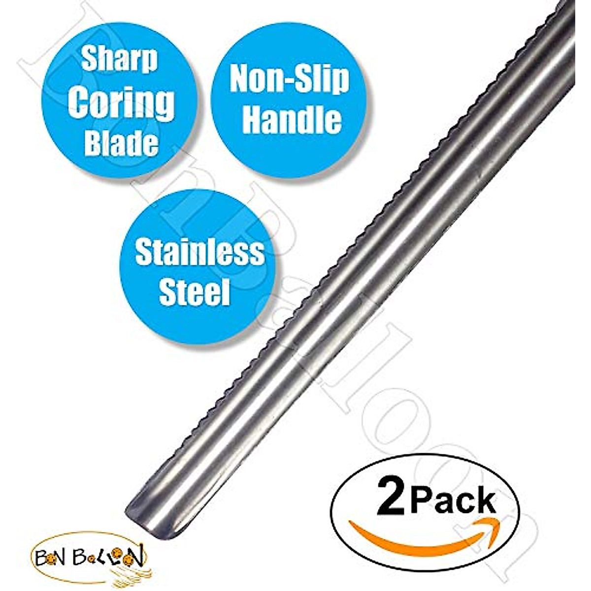 Zucchini Squash Vegetable Corer 2 pcs Corers Stainless Steel Core Remover Tool Kitchen Stuffed Vegetables Veggies Seed Remover Remove Seeds Eggplant Cucumber 8" Long Coring Tools Gadgets Drill