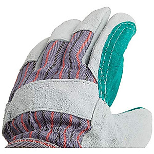 Custom Leathercraft2049B Work Gloves with Double Leather Palm and Safety Cuff, 12 Pair