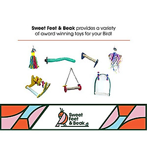 Sweet Feet and Beak Comfort Grip Safety Perch for Bird Cages - Patented Pumice Perch for Birds to Keep Nails and Beaks in Top Condition - Safe Easy to Install Bird Cage Accessories - M 8.5"
