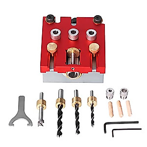 Orenic 3 in 1 Drill Guide, Aluminium Alloy Dowel Jig, Woodworking Hole Punch Positioner Locator Jig System Kit, Efficient Doweling Jig for Straight Holes, Furniture Repair, DIY Woodworking & Handyman
