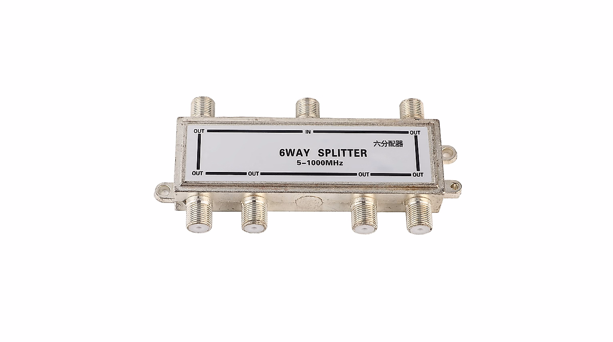 6 Way Splitter, Zinc Alloy 6 Way Coax Cable Splitter 5-1000MHz CATV TV ...