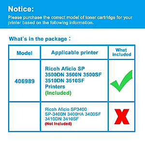 LCL Compatible Toner Cartridge Replacement for Ricoh 406989 SP 3500DN 3500N 3500SF 3510DN 3510SF (1-Pack Black)