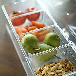 7Penn Condiment Tray with Ice Chamber, 4 Condiment Containers, Lid - Bar Garnish Tray Chilled Condiment Server Caddy