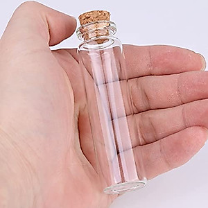MaxMau Small Glass Bottles with Cork Stoppers,100pcs Tiny Jars Mini Glass Vials 20ml for DIY Art Craft Storage Wedding Favors