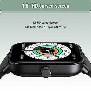 TMHAI Smart Watch for Men Women, with Bluetooth Calling Alexa Built-in, 1.8" HD Screen Smartwatch with Blood Oxygen Heart Rate Sleep Monitor, 100 Sports Modes for iPhone Android Phones