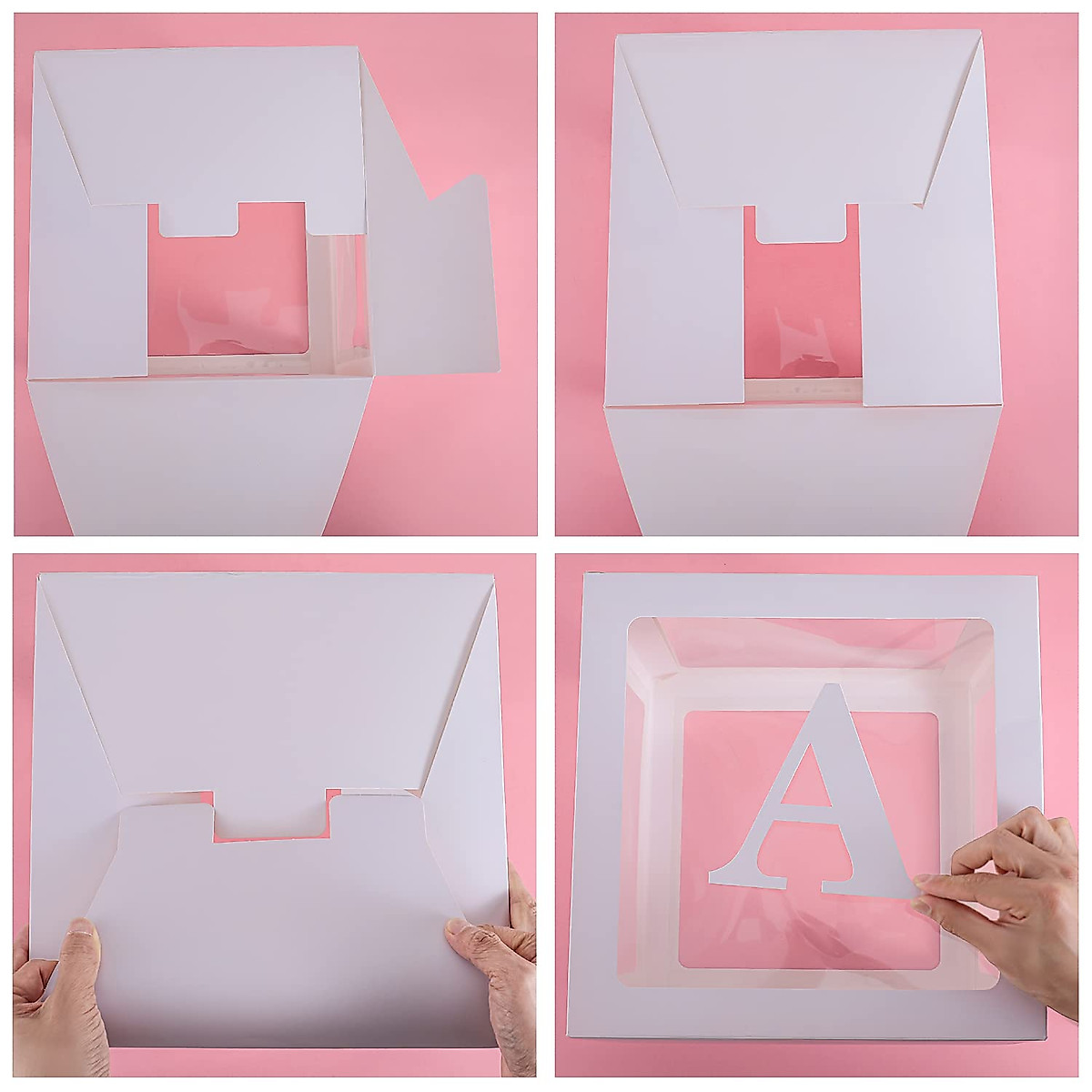 Sooyee First Birthday Decorations For Boy Or Girl, 3 Pcs ONE Balloon Boxes For 1st Birthday, Baby Clear Blocks Party Decor With ONE Letters For Photoshoot Props, Cake Smash Backdrop