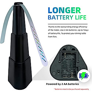 utipef Fly Fans for Tables, Portable Automatic Table Food Fly Fan Picnic Drive Fans for Outdoor Indoor Meal, Keep for Your Food Clean Restaurant, Party, Home (Black 4Pcs)