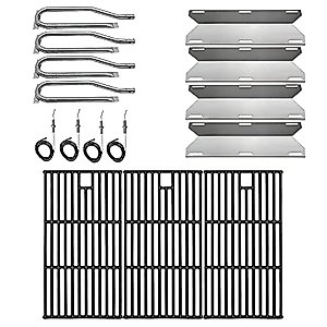 Hisencn Grill Parts Repair Kit Replacement for Jenn Air Gas Grill 720-0337, 720 0337 Gas Grill Burners, Heat Plates Tent Shield Burner Cover, Cooking grids Grates