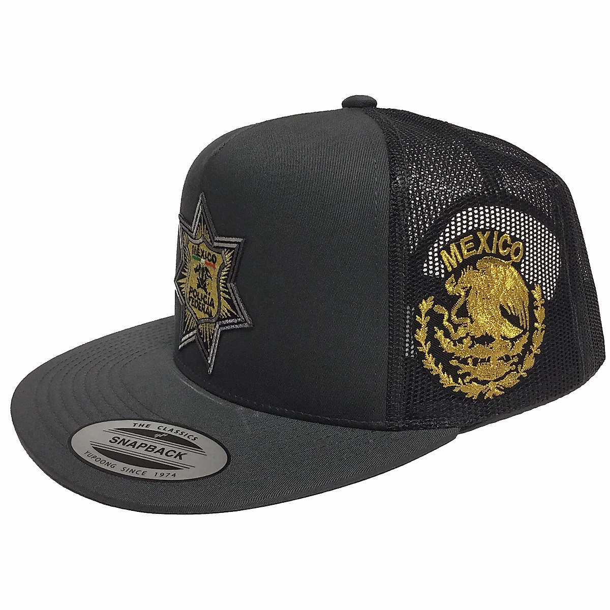 Policia Federal De Mexico Logo Federal 2 Logos Hat Dark Grey Mesh