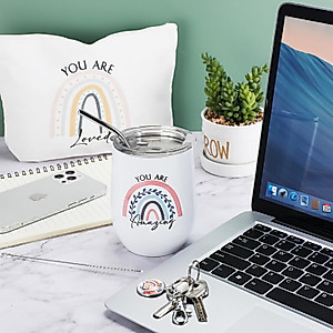 Tessco 3 Pcs Thank You Gifts for Women Appreciation Gift Boxes You Are Loved Gifts Stainless Steel Tumbler Rainbow Makeup Bag Inspirational Keychain You Are Amazing Gifts for Coworker Nurse Secretary